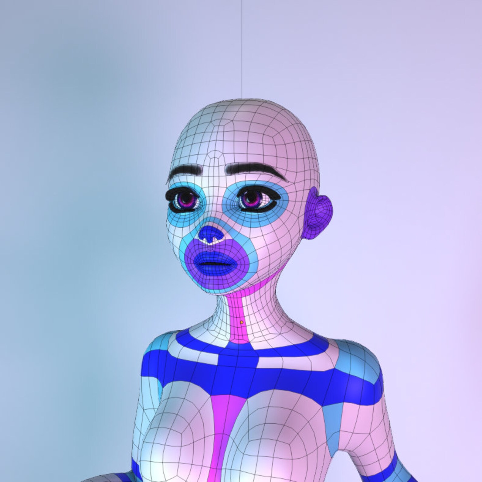 Blender Stylized 3D Model Body Topology Woman Full Animated Full ...