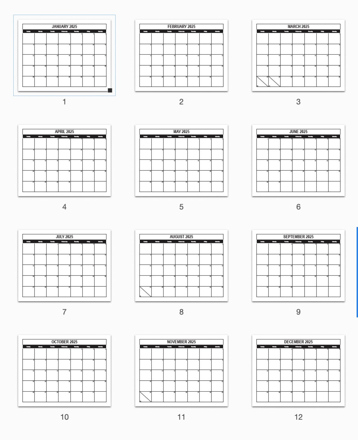 2025 Printable Calendar [8.5x11] Digital Download - Printable - Etsy