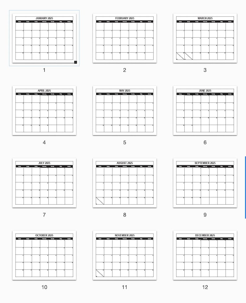 2025 Printable Calendar [8.5x11] Digital Download - Printable - Etsy