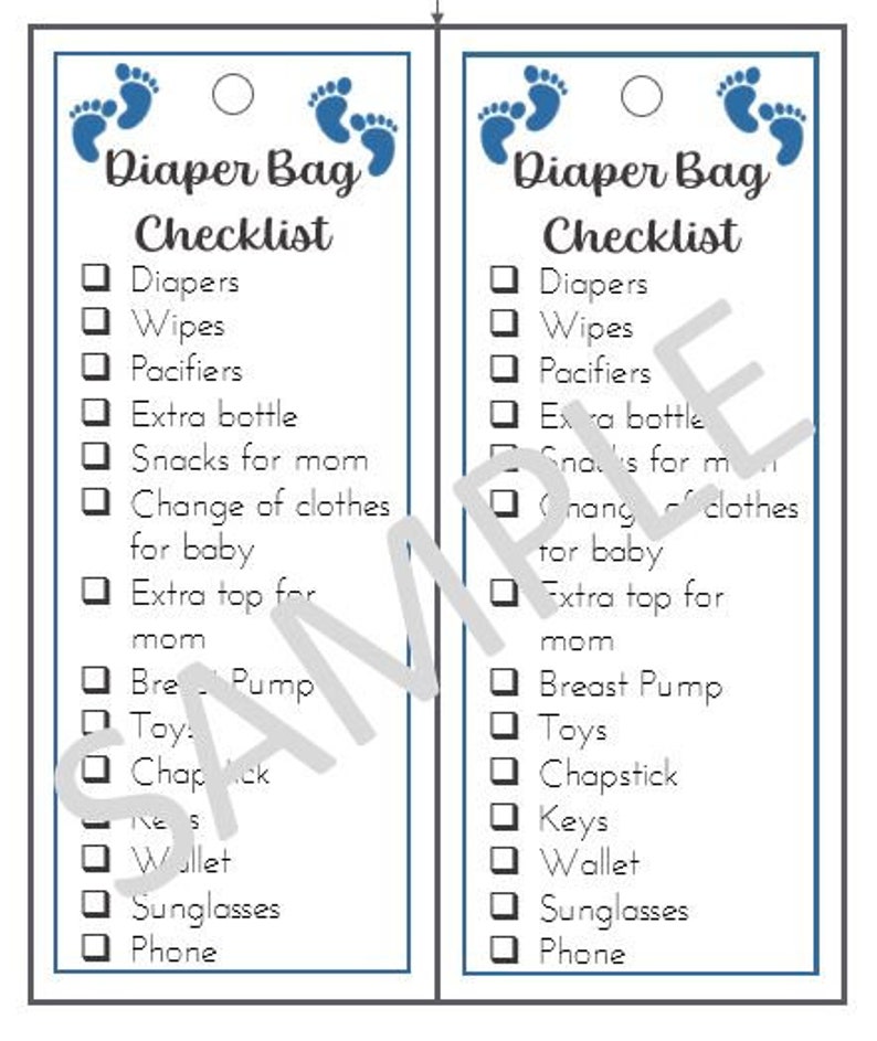 Diaper Bag Checklist - Etsy
