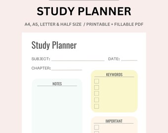 Study Planner, Important Tasks, Exam Planner, Study Schedule, Time ...