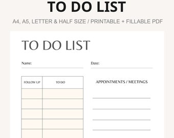 To Do Lists, Tasks Lists, Checklist, Daily Notes, Weekly Planner ...
