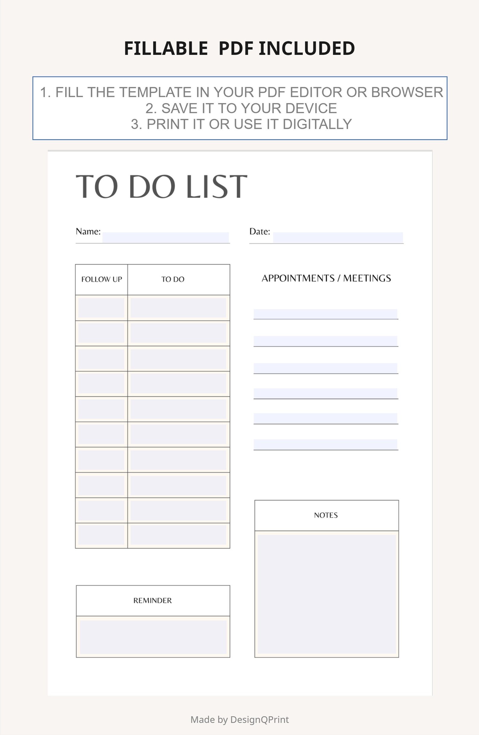 To Do Lists, Planner, Notes, Daily Reminder, Follow Up, Tasks List ...