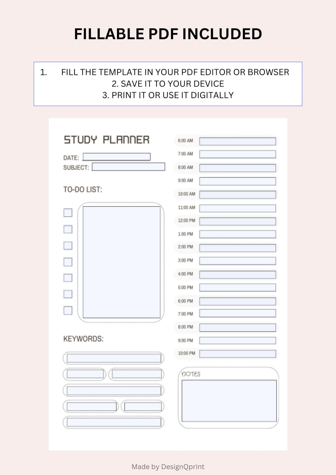 Study Planner, to Do List, Key Notes Organizer, Important Deadlines ...