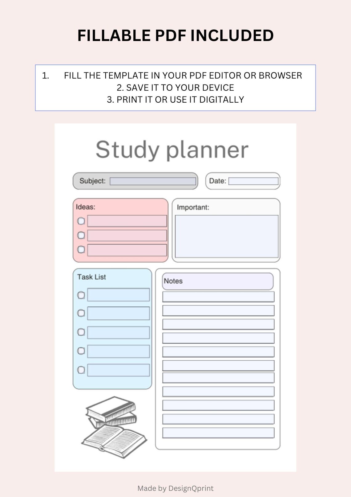 Study Planner, Study Ideas, Task List Checklist, Important Notes, Study ...