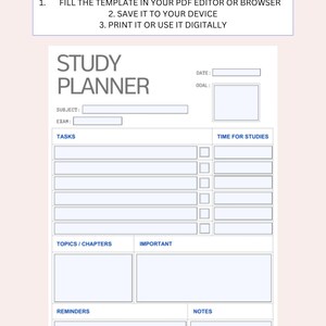 Study Planner, Important Tasks, Exam Planner, Study Schedule, Time ...