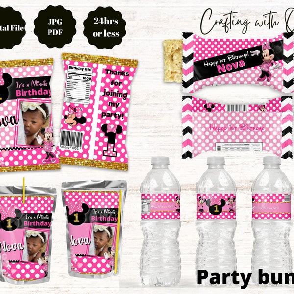 Label Template Minnie Mouse - Etsy