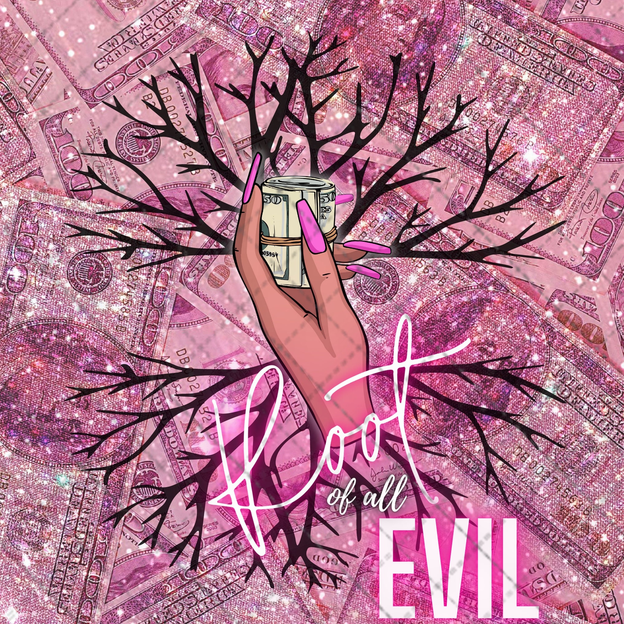 Root of All Evil - Money - PNG - Pink - Etsy