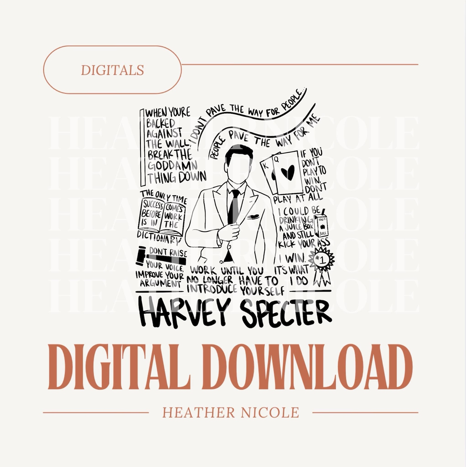 Suits PNG Doodle | DIGITAL DOWNLOAD | Harvey | Mike | Funny, Trendy ...
