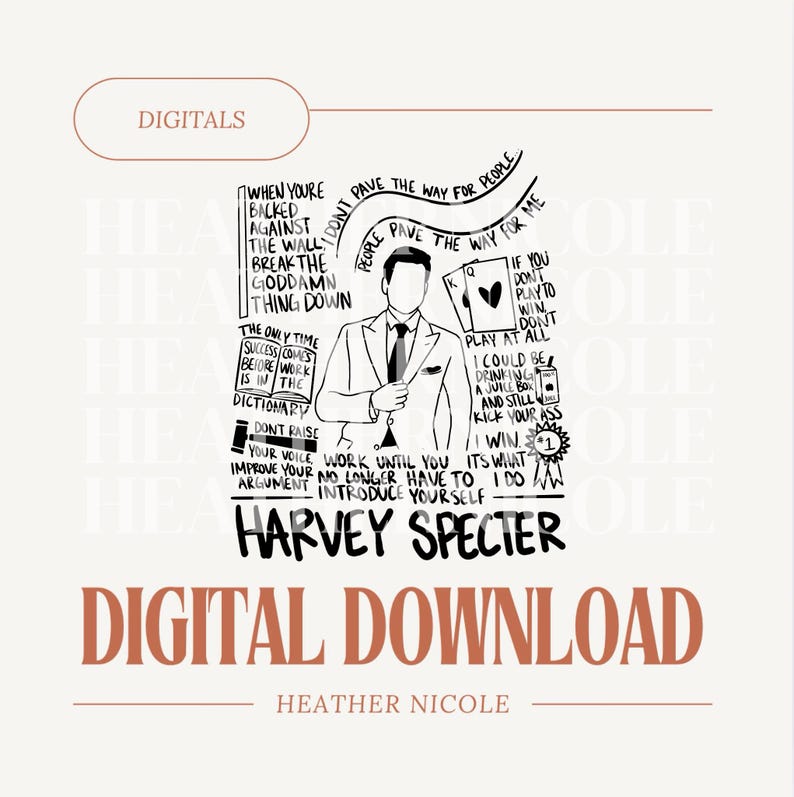 Suits PNG Doodle | DIGITAL DOWNLOAD | Harvey | Mike | Funny, Trendy ...
