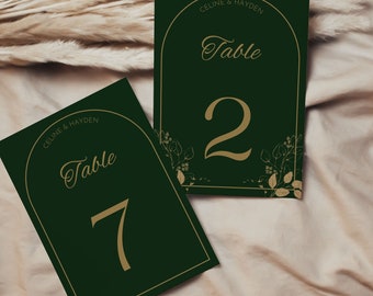 Emerald Green Wedding Table Numbers - Etsy