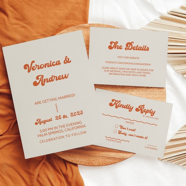 Retro Wedding Invitation - Etsy