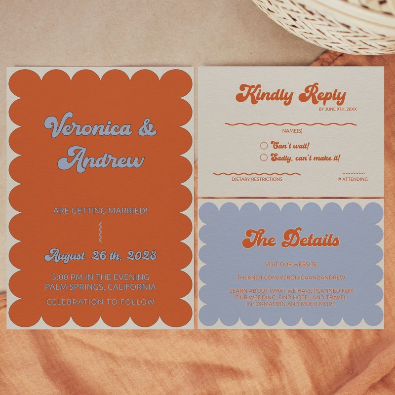 Retro Wedding Invitation - Etsy