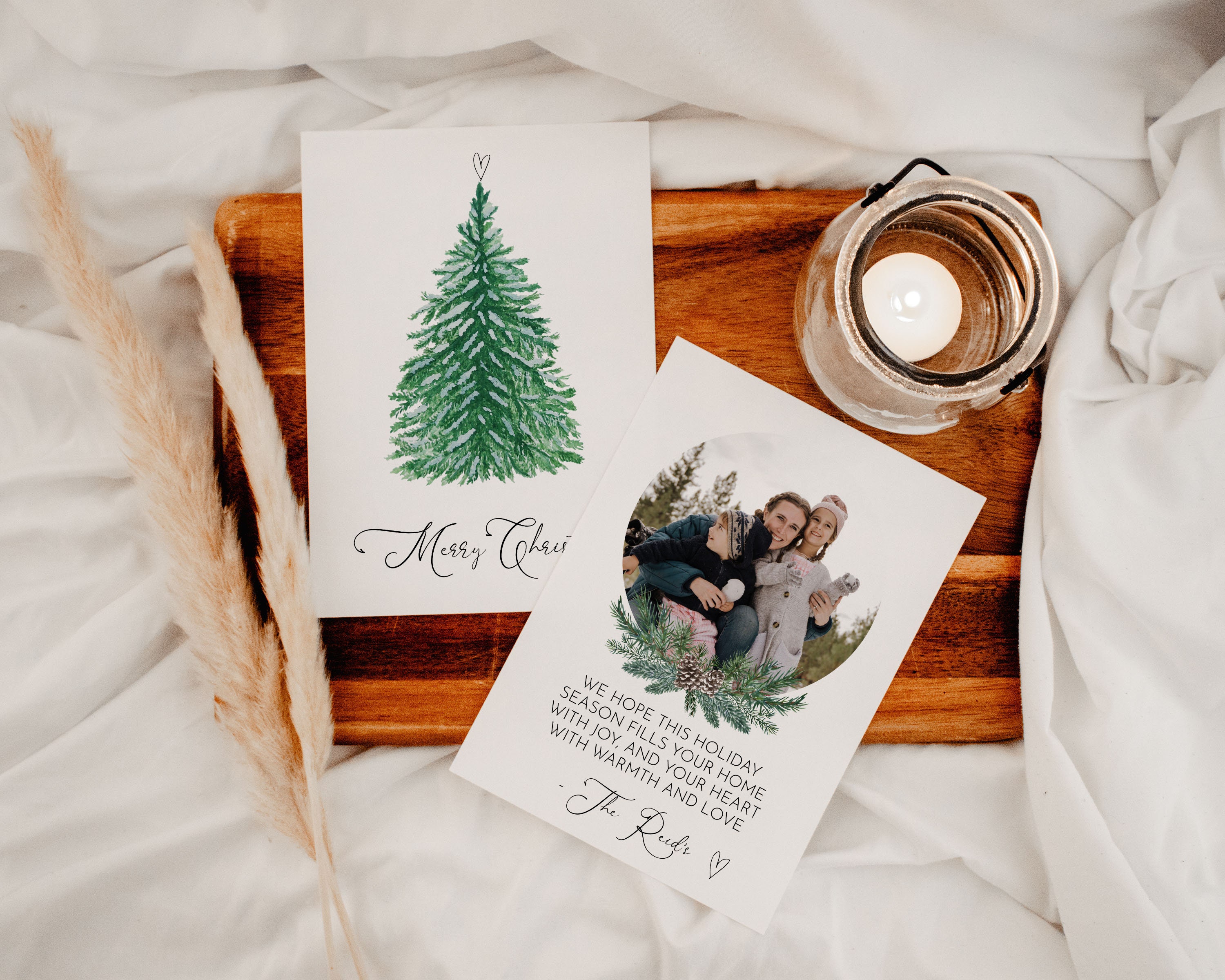 Holiday Card Custom Christmas Card Minimal Holiday Card - Etsy