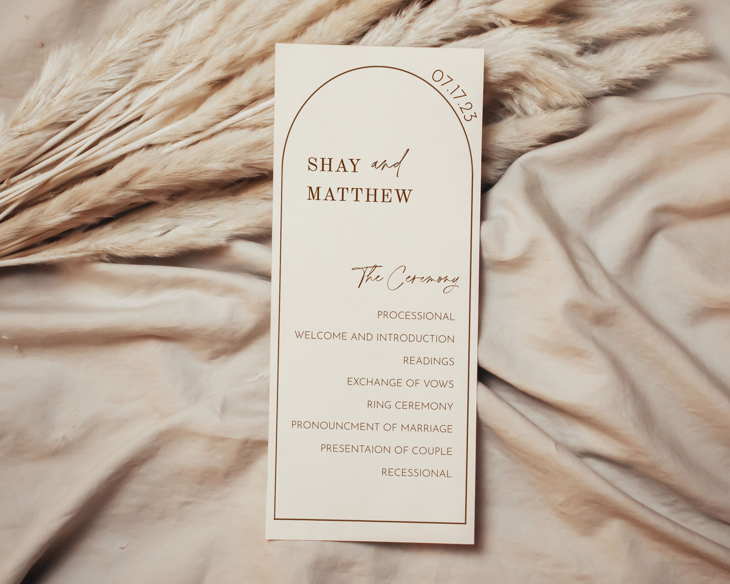Minimal Program Template for Wedding or Event 4 X 9 - Etsy