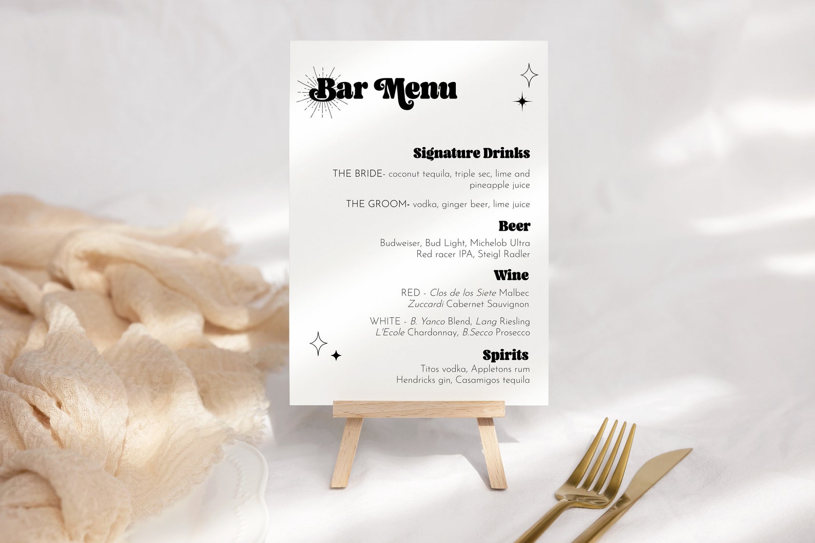 Retro Bar Menu Sign Wedding Bar Signs Custom Bar Sign - Etsy