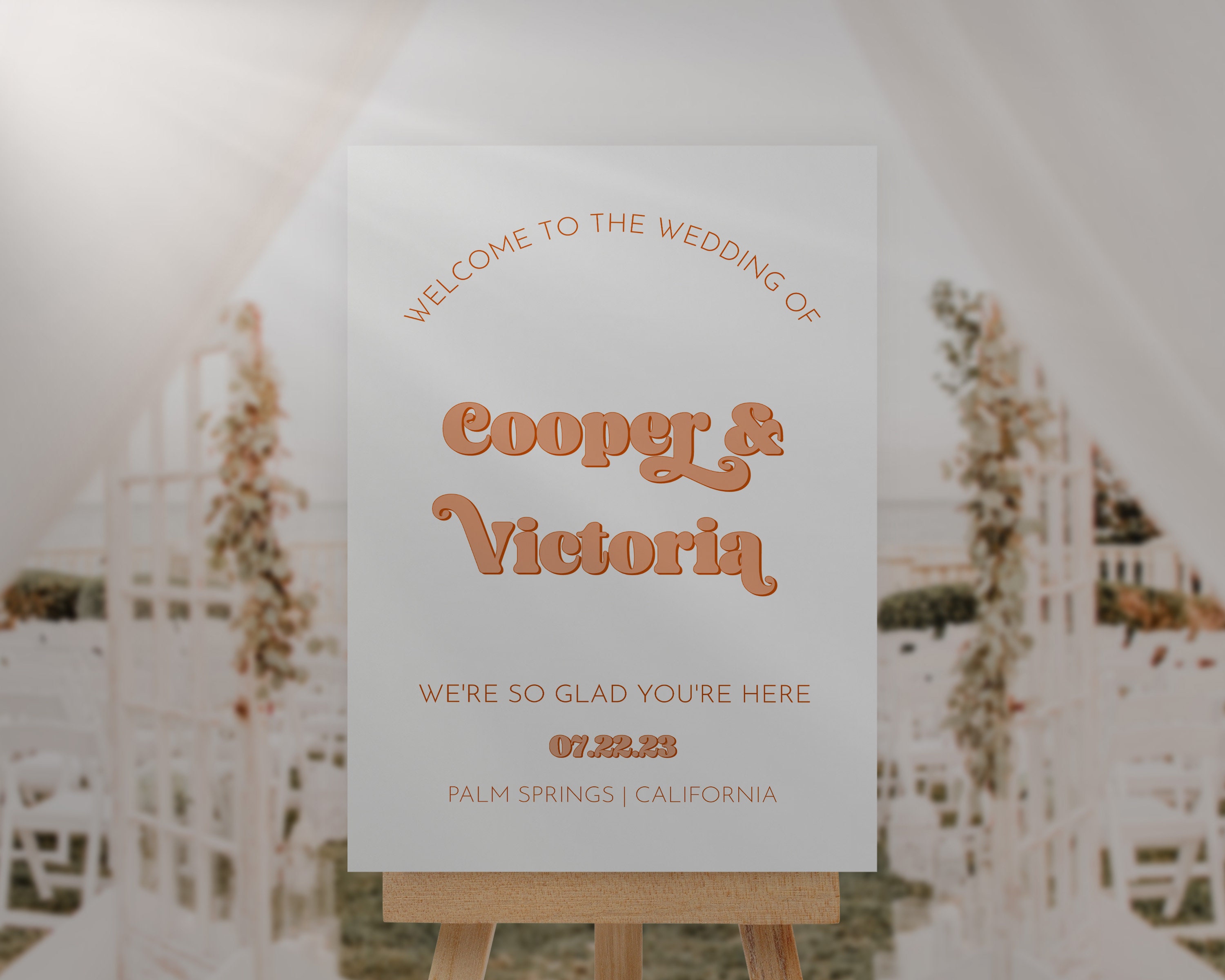 Retro Welcome Sign Template, Neutral Wedding Signs, Retro Welcome Sign ...