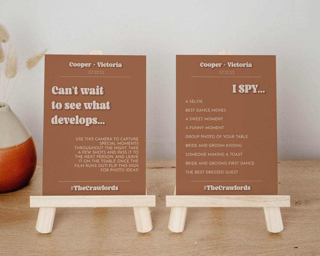 Wedding Disposable Camera Sign , Wedding Reception Sign, Retro Camera ...