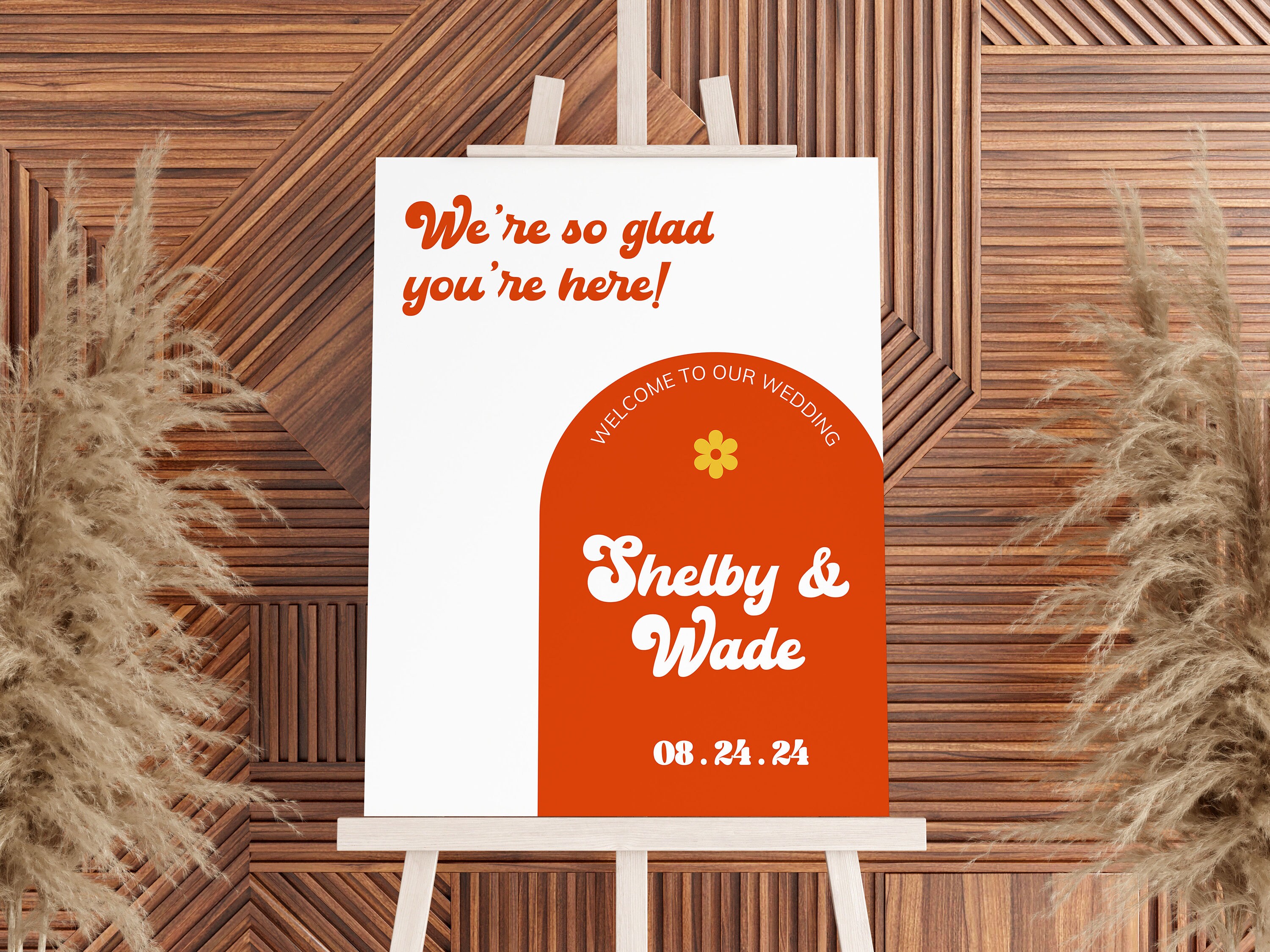 Retro Welcome Sign Template, Neutral Wedding Signs, Retro Welcome Sign ...