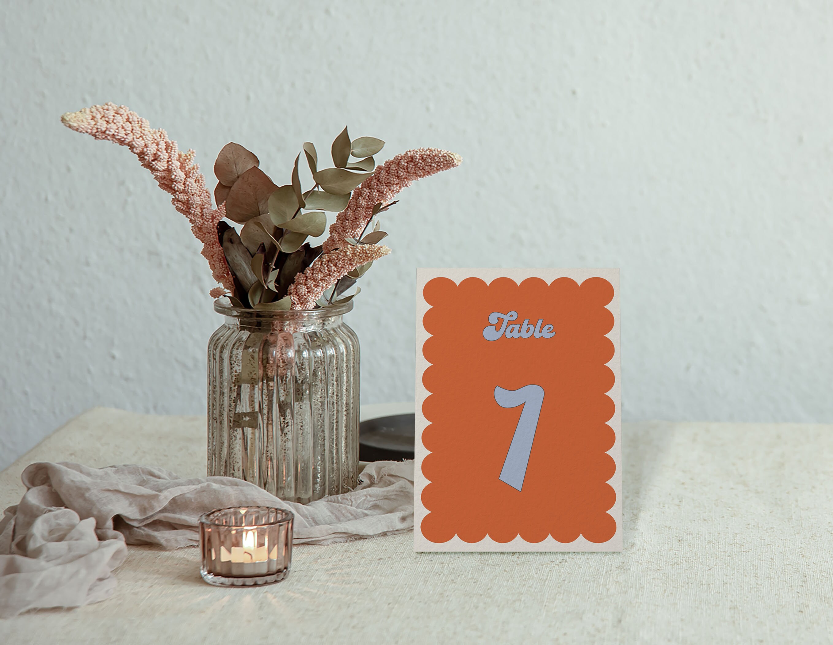 Retro Table Number Template, Retro Table Numbers, Arch Table Number ...