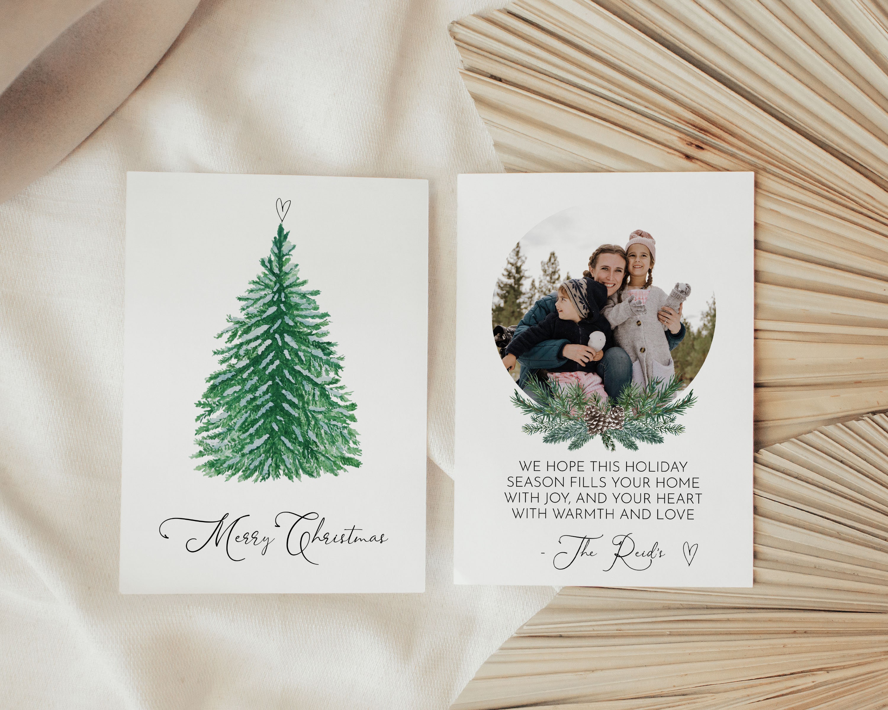Holiday Card Custom Christmas Card Minimal Holiday Card - Etsy