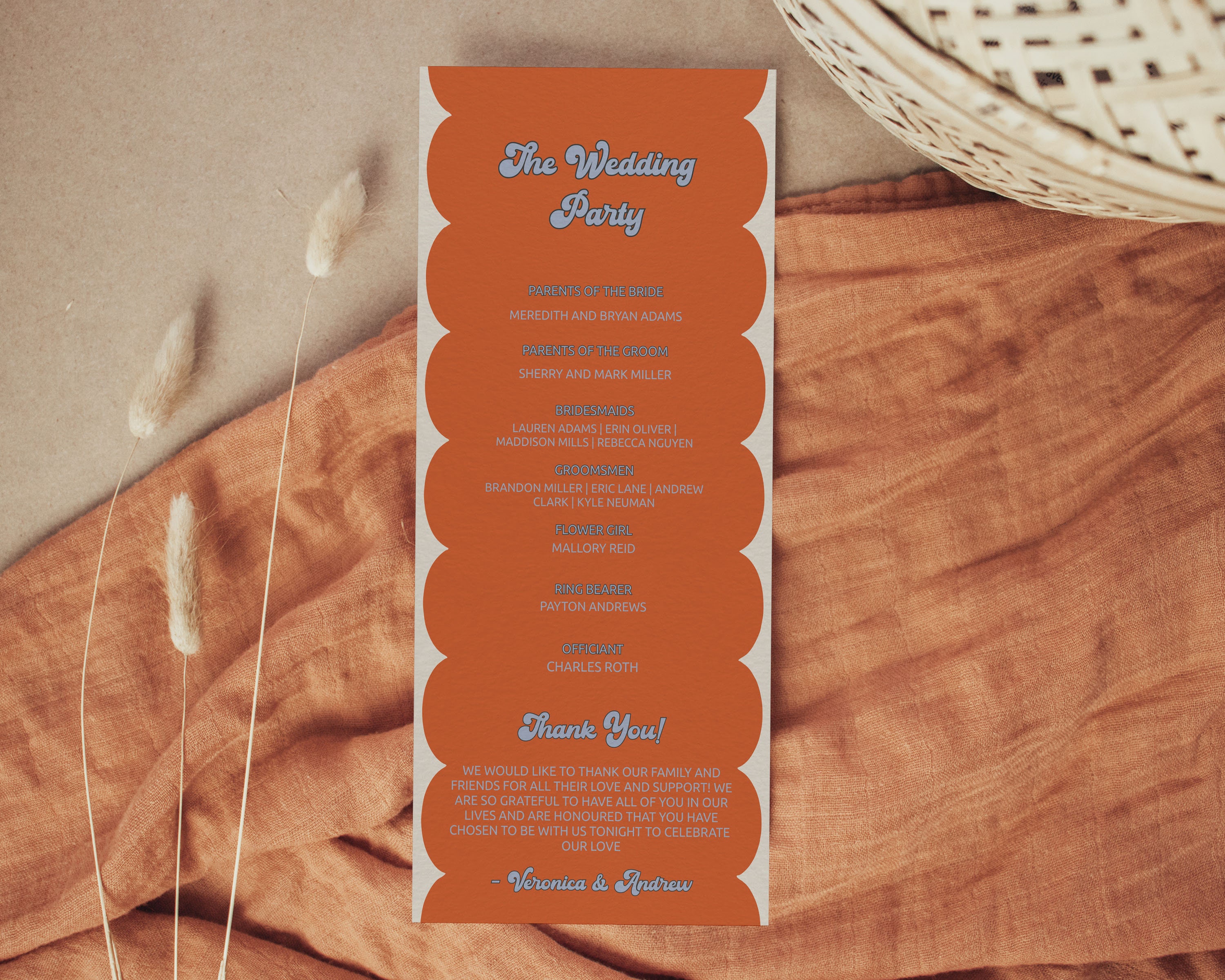Wedding Program Template, Retro Wedding Program, Wedding Program ...