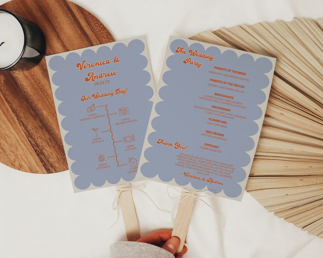 Wedding Program Template, Retro Wedding Program, Wedding Program ...