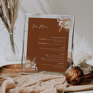 Minimal Bar Table Sign Template Wedding Bar Signs Terra - Etsy