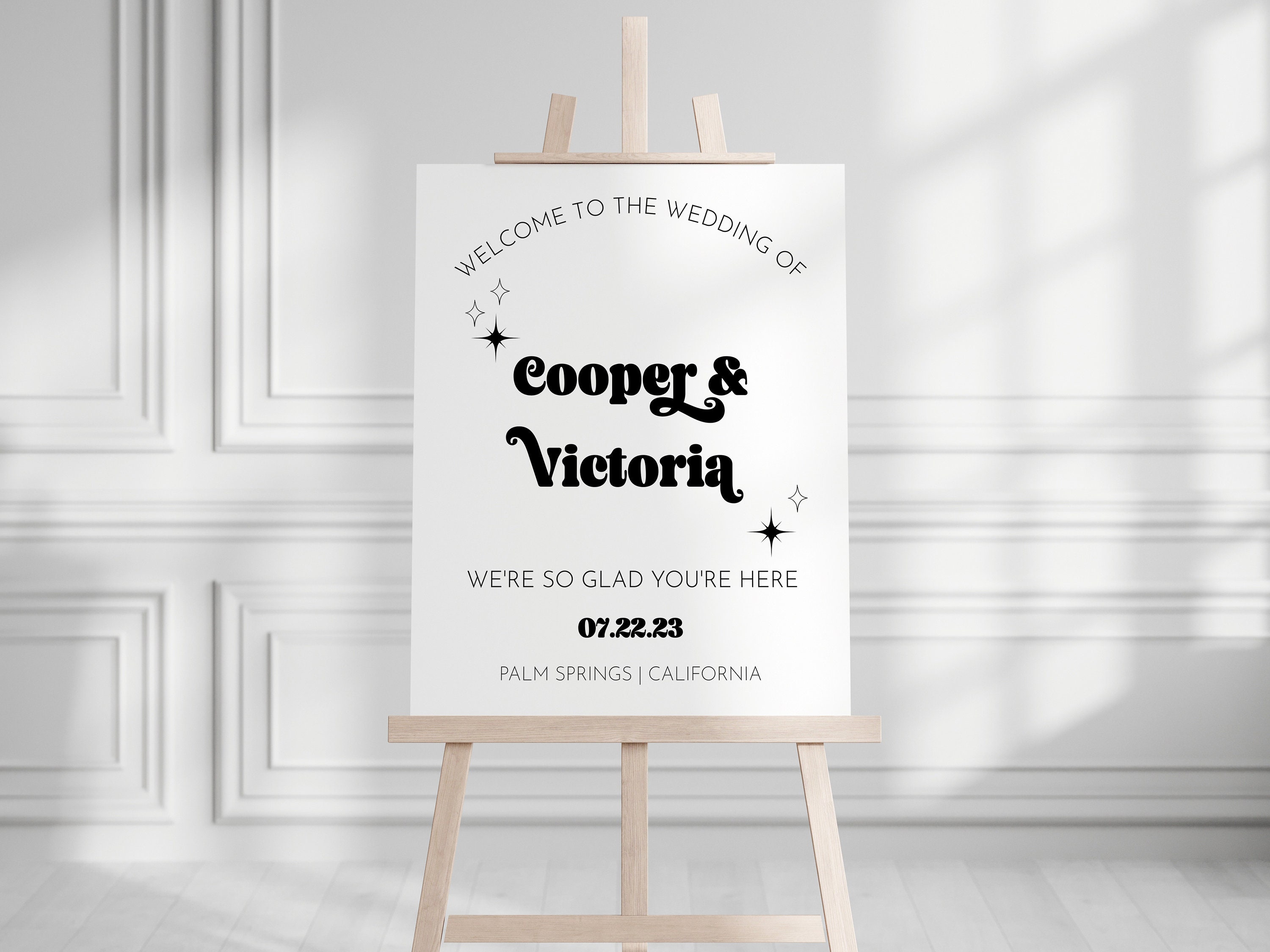 Retro Welcome Sign Template Neutral Wedding Signs Retro - Etsy