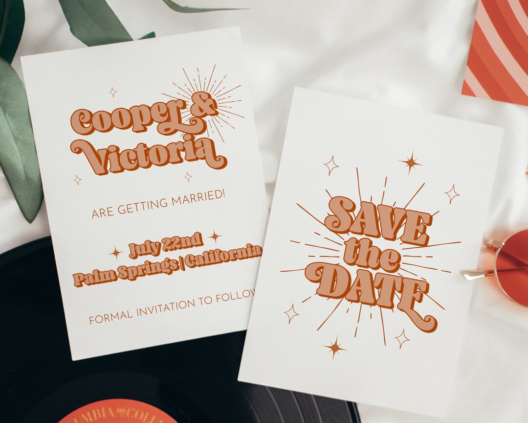 Retro Wedding Save the Date, Retro Wedding Invite, Retro Save the Date ...