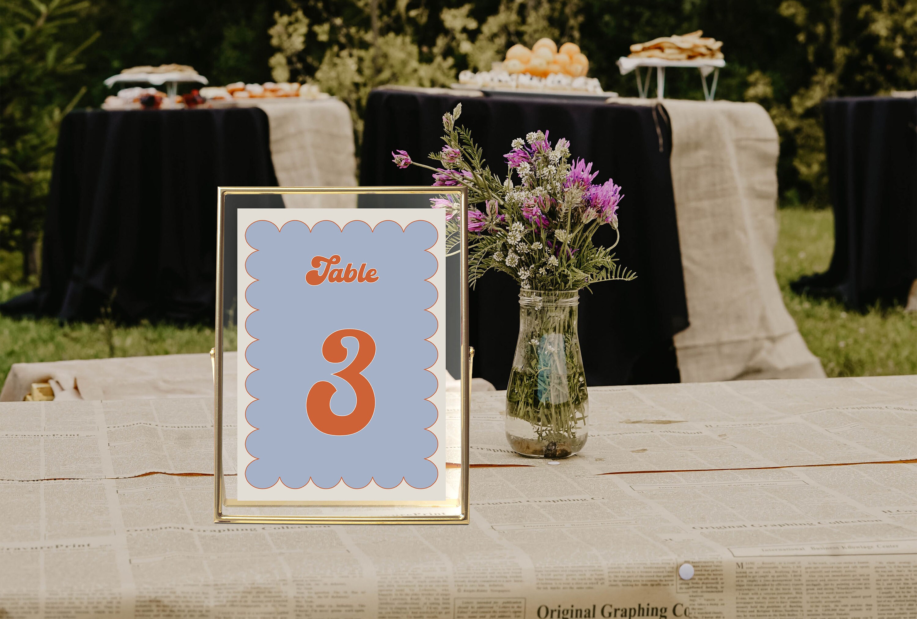 Retro Table Number Template, Retro Table Numbers, Arch Table Number ...