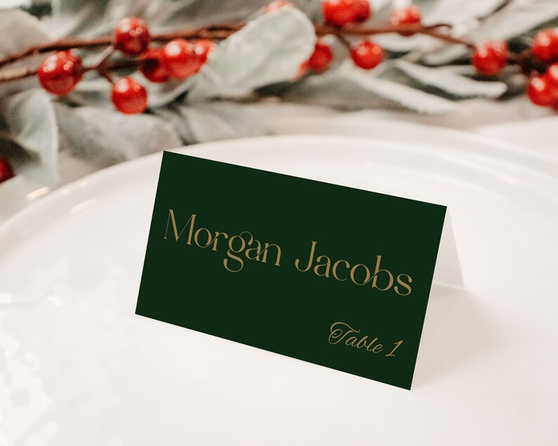 Printable Table Name Card, Wedding Place Cards, Winter Wedding ...