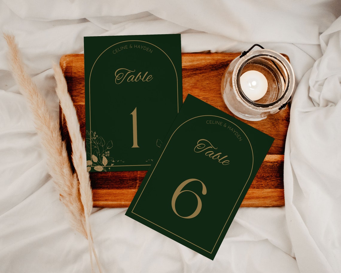 Wedding Table Number Emerald Green Table Numbers Arch Table - Etsy