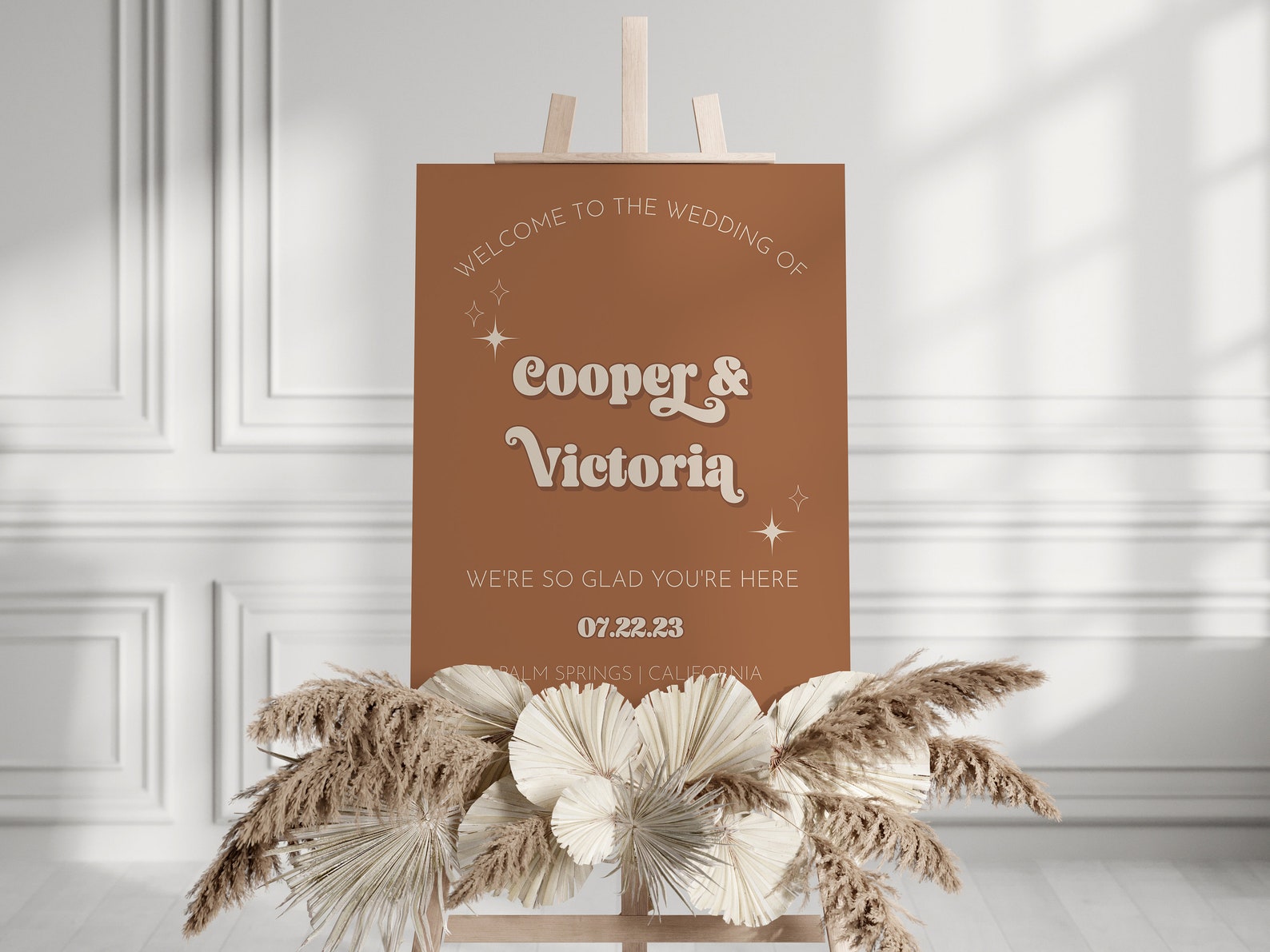 Retro Welcome Sign Template Neutral Wedding Signs Retro - Etsy