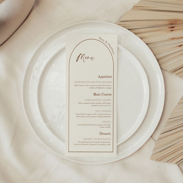 Wedding Menu Arch Template - Etsy