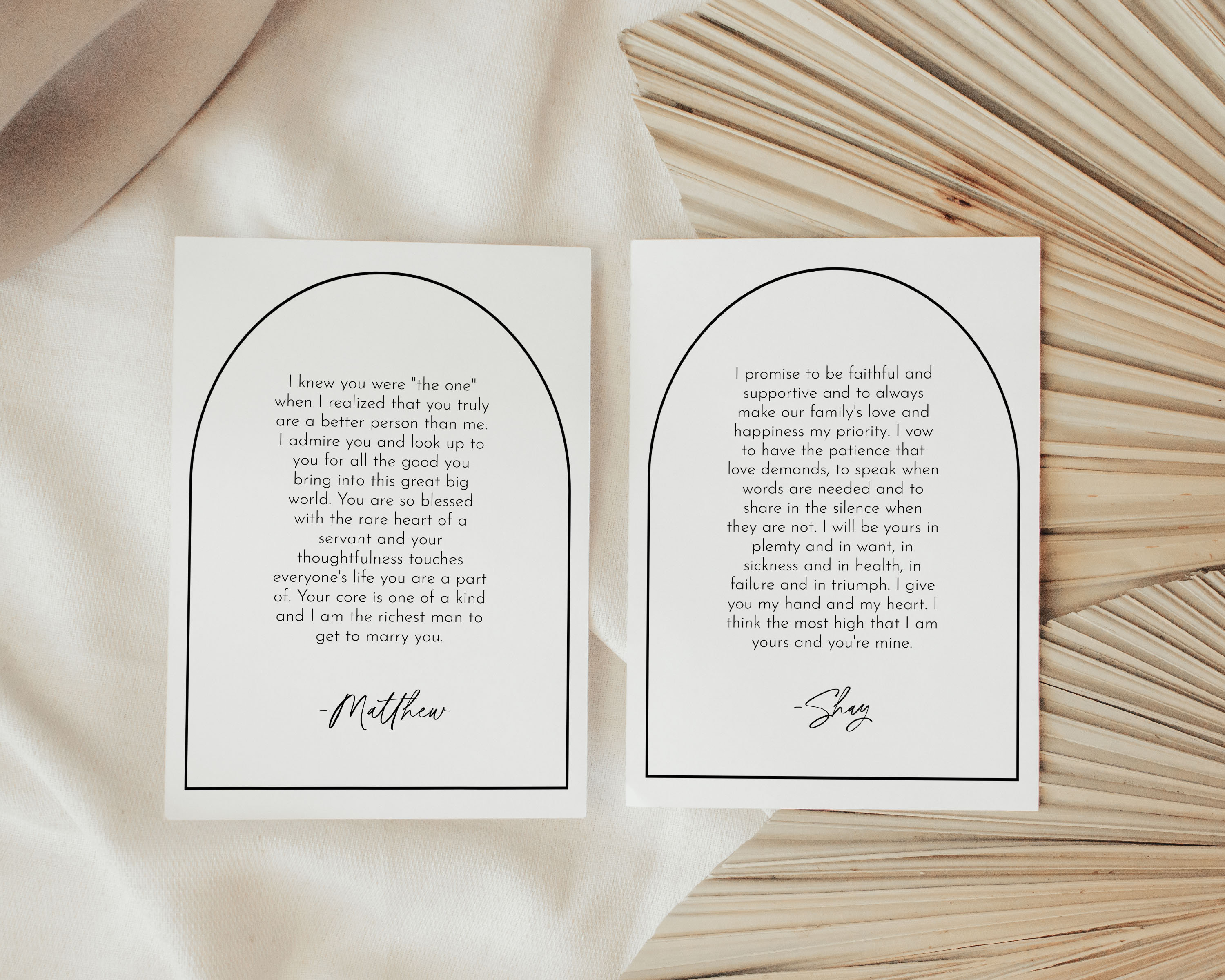 Printable Wedding Vows Custom Wedding Vow Cards Personalized - Etsy