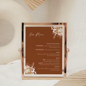 Minimal Bar Table Sign Template Wedding Bar Signs Terra - Etsy