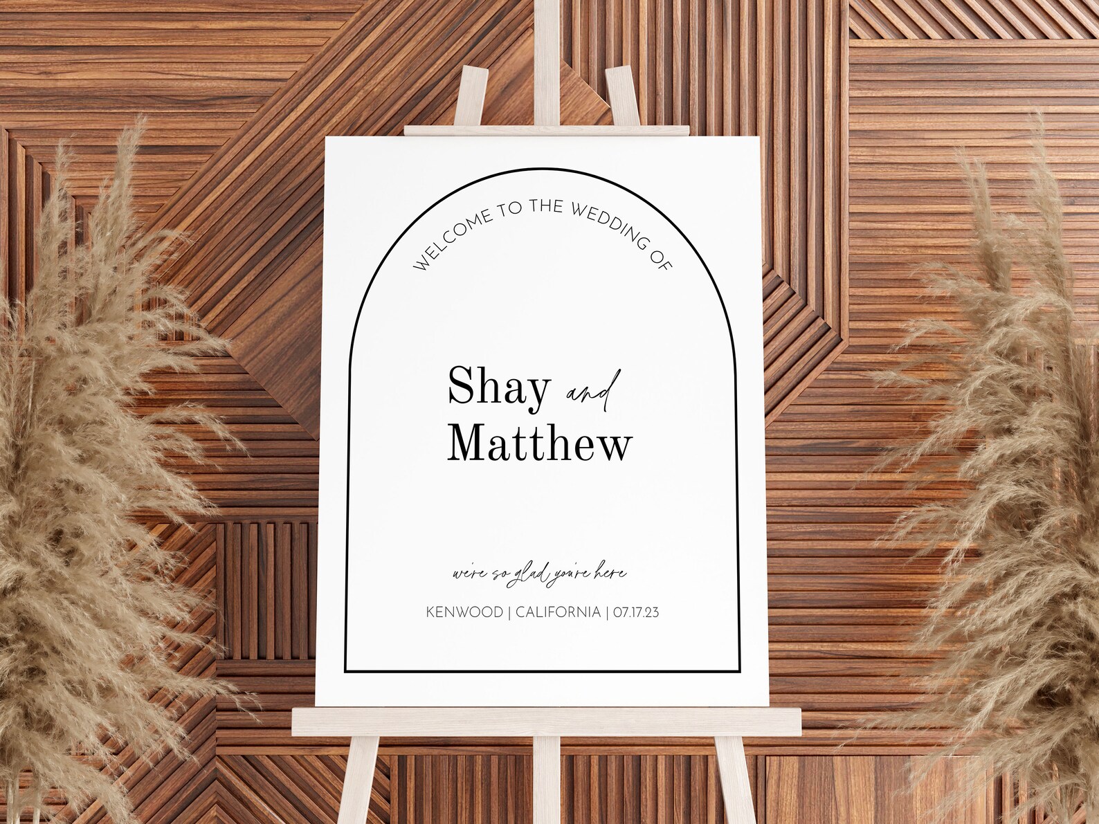 Minimal Welcome Sign Template, Neutral Wedding Signs, Arch Welcome Sign ...