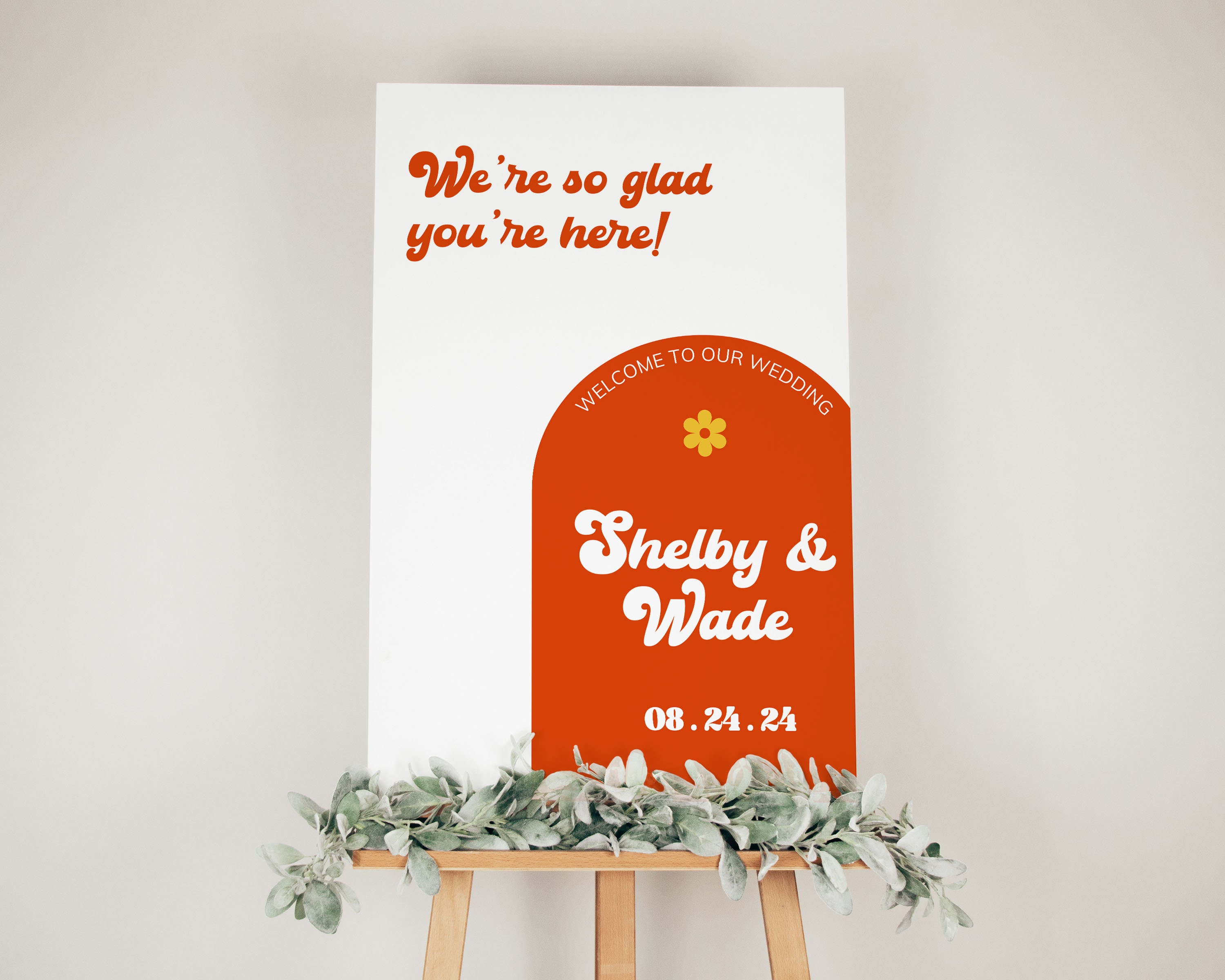 Retro Welcome Sign Template, Neutral Wedding Signs, Retro Welcome Sign ...