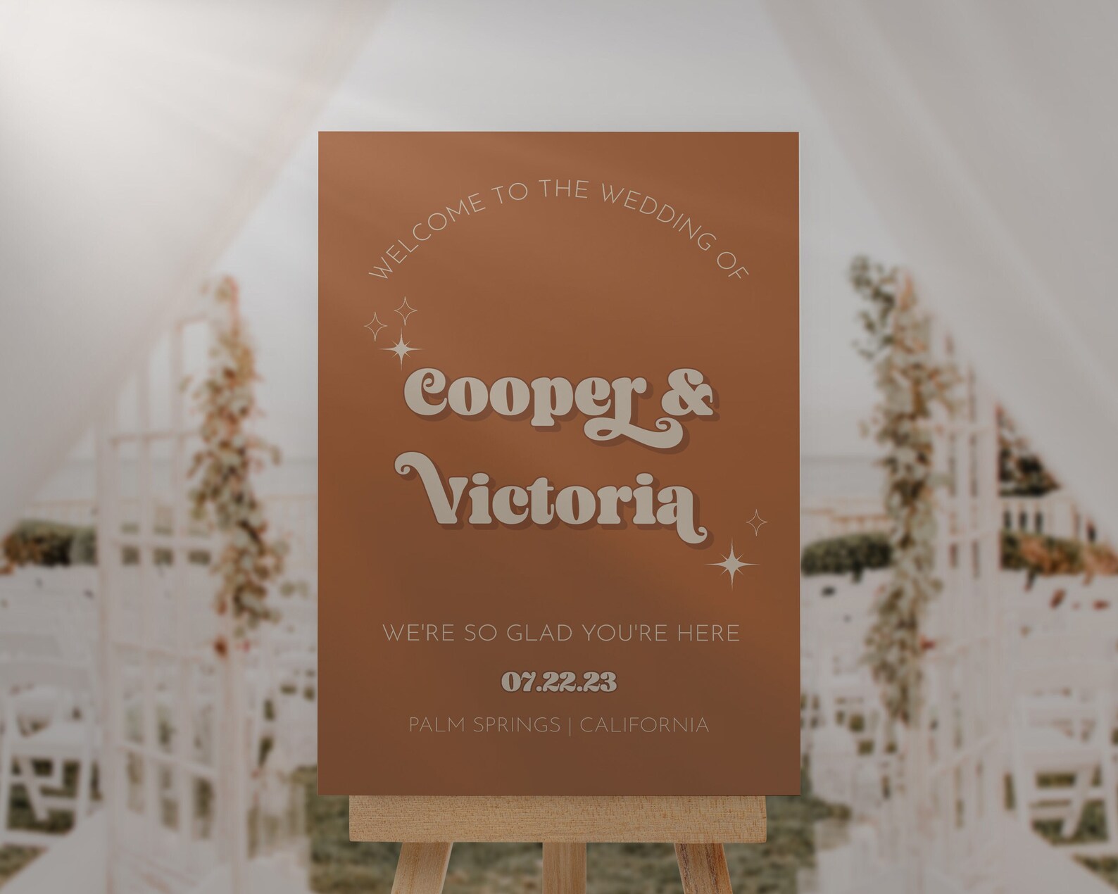 Retro Welcome Sign Template Neutral Wedding Signs Retro - Etsy
