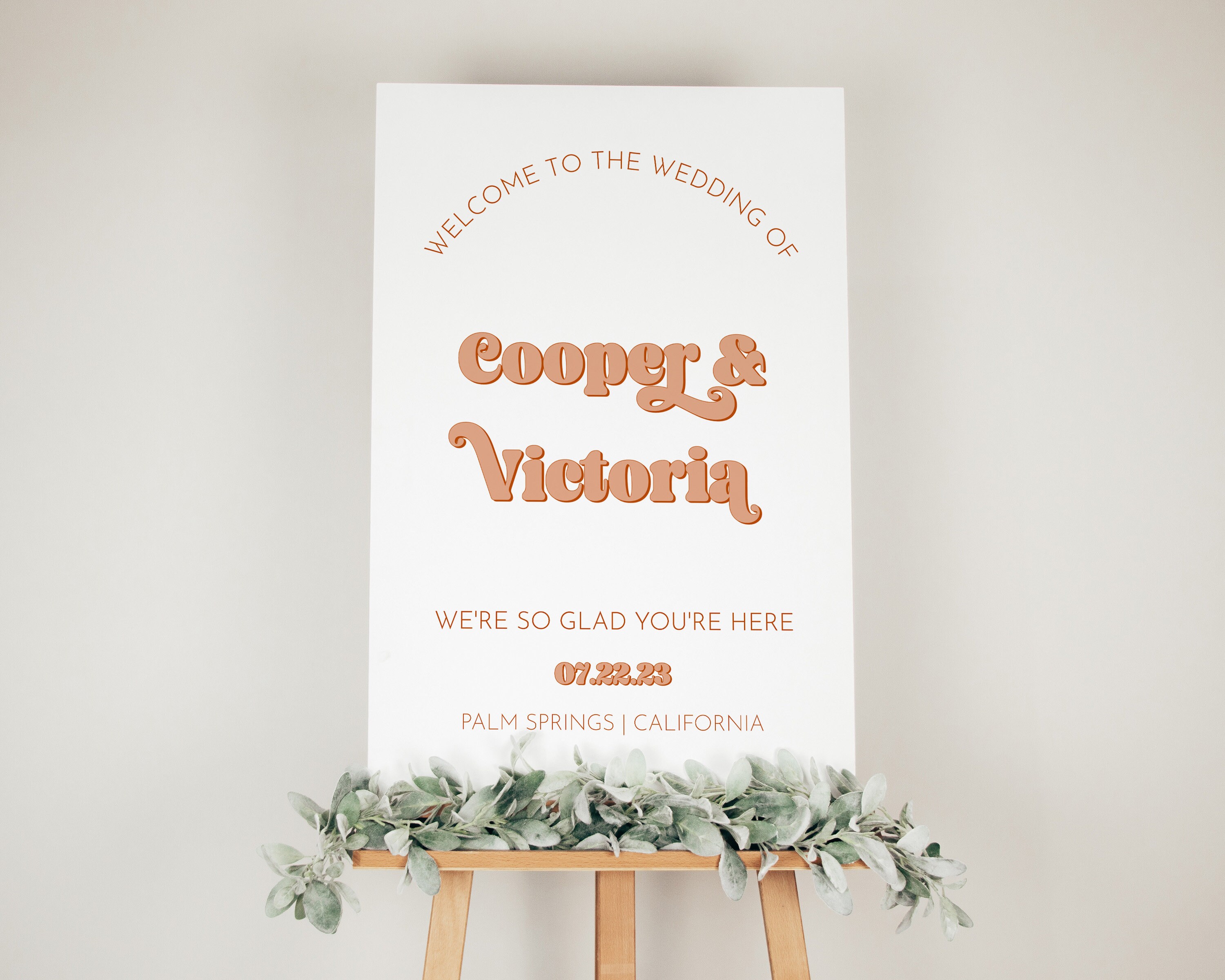 Retro Welcome Sign Template, Neutral Wedding Signs, Retro Welcome Sign ...