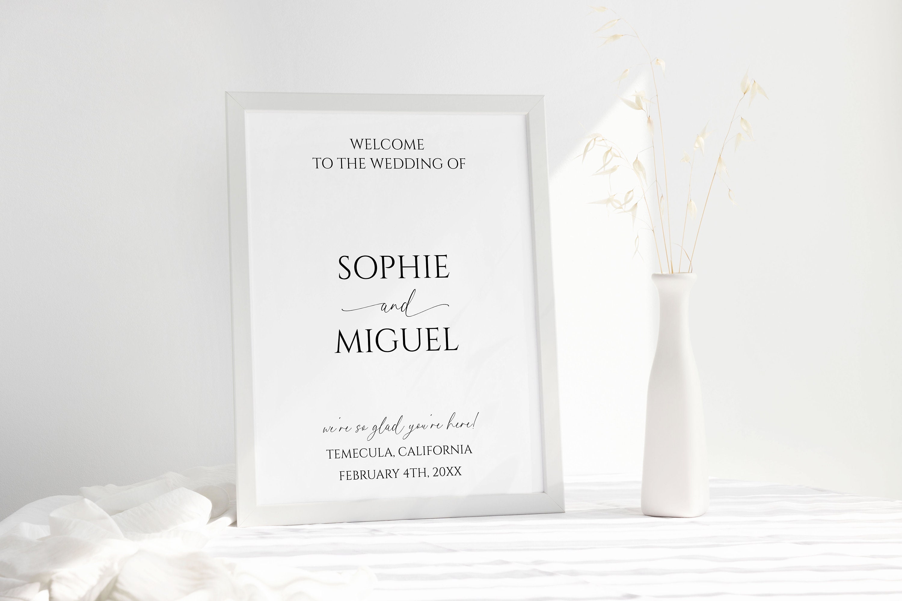 Minimal Wedding Welcome Sign Template Neutral Wedding Sign - Etsy