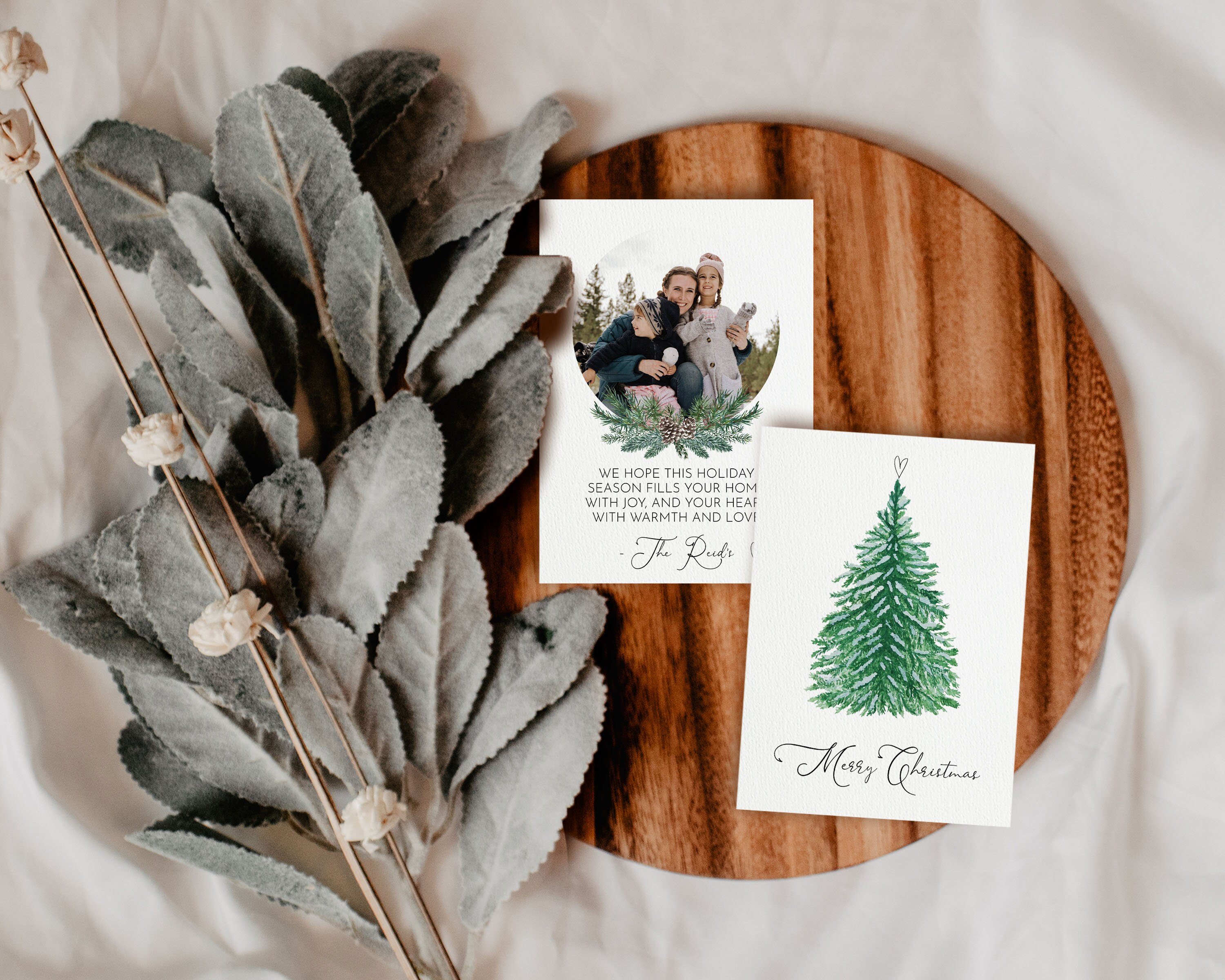 Holiday Card Custom Christmas Card Minimal Holiday Card - Etsy