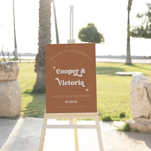 Retro Welcome Sign Template, Neutral Wedding Signs, Retro Welcome Sign ...