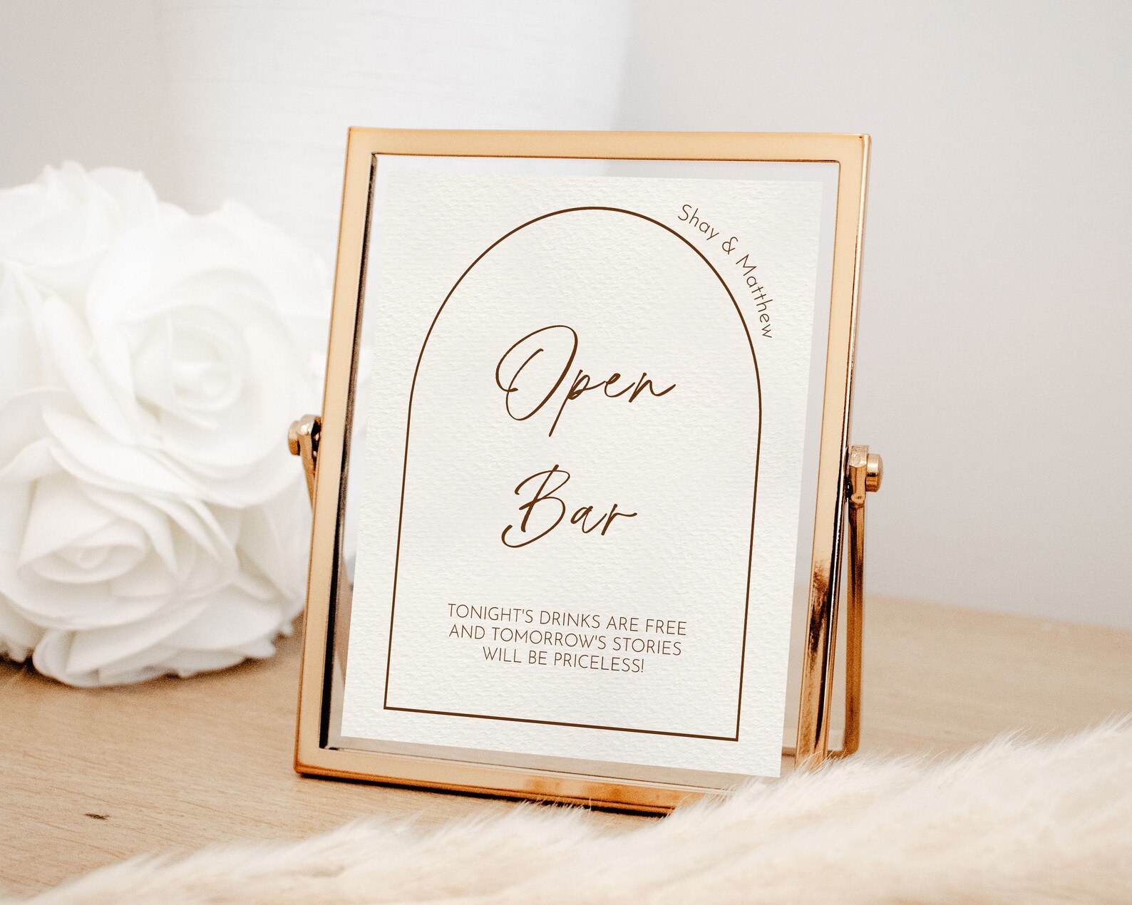 Minimal Table Sign Template, Neutral Wedding Table Signs, Arch Table ...