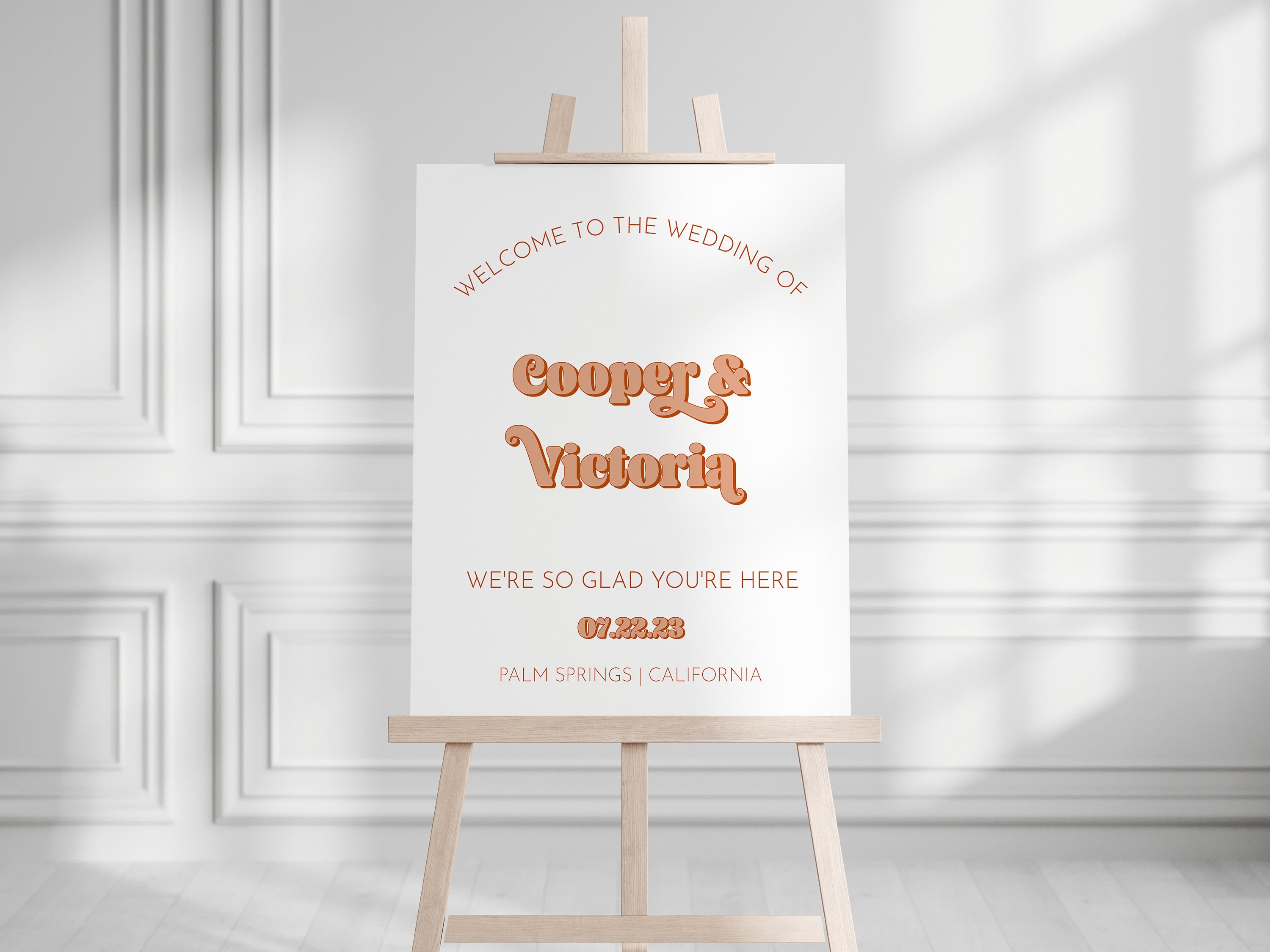 Retro Welcome Sign Template, Neutral Wedding Signs, Retro Welcome Sign ...