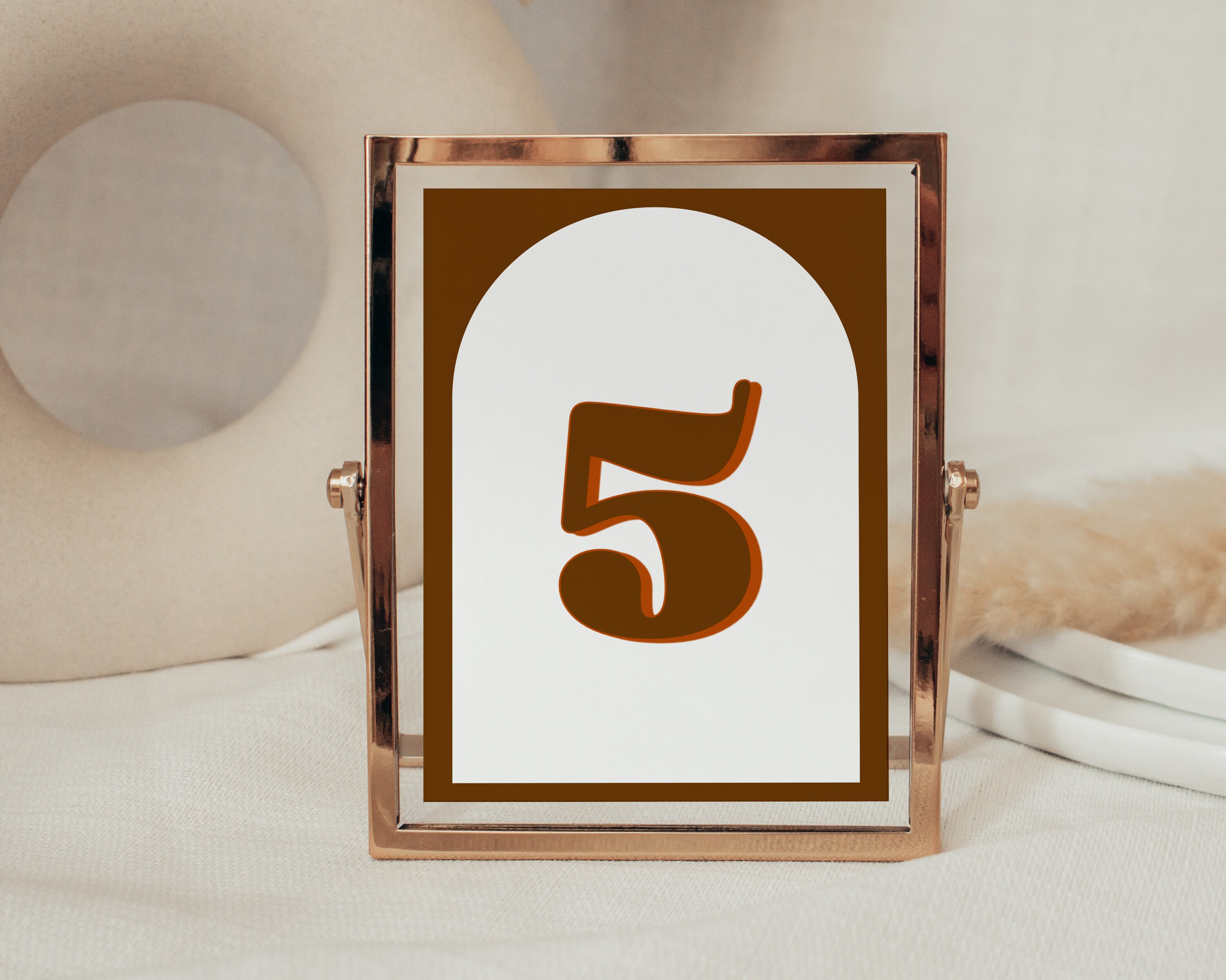 Retro Table Number Template, Retro Table Numbers, Arch Table Number ...