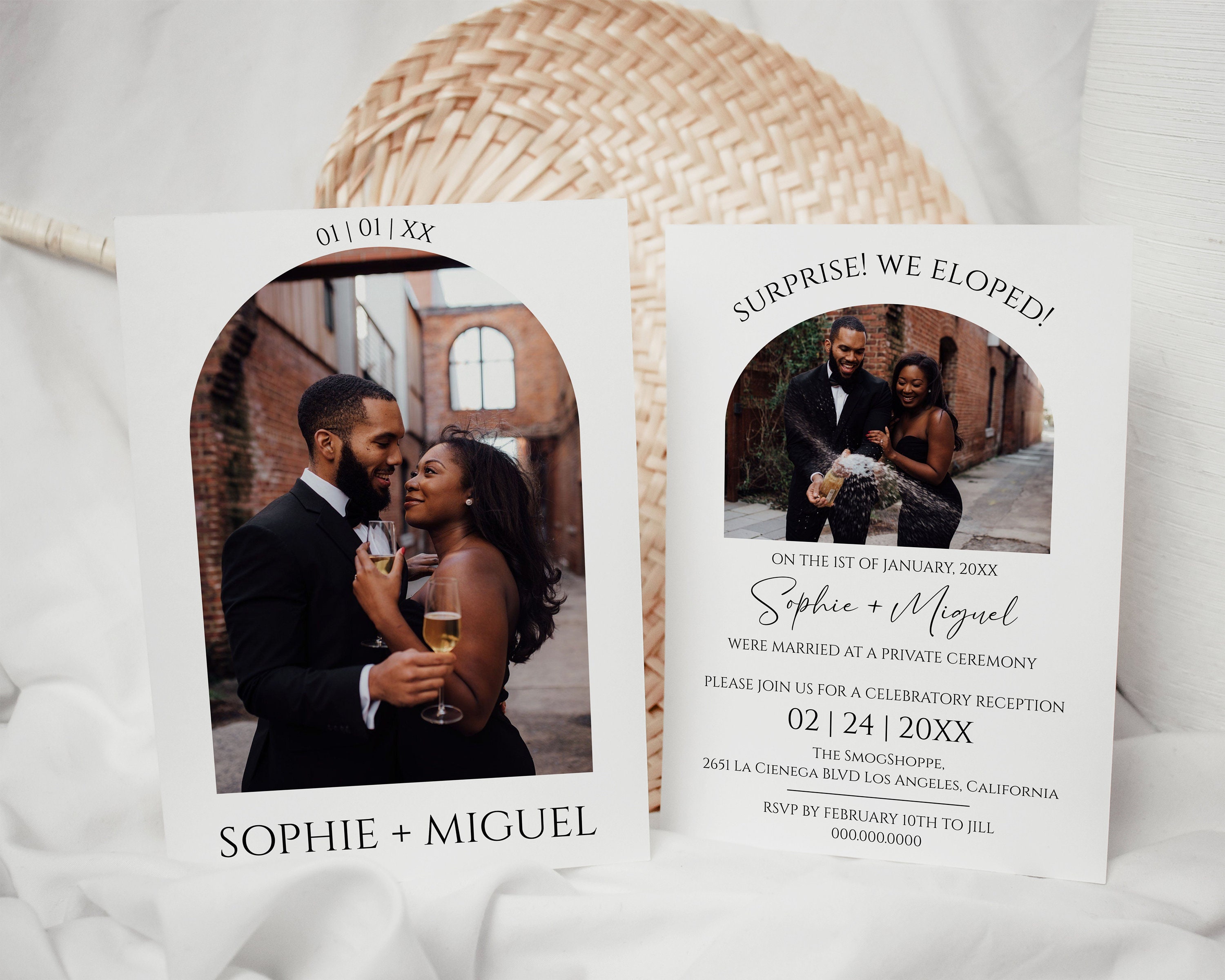 Elopement Announcement Invitation Template, Reception Party Invitation ...