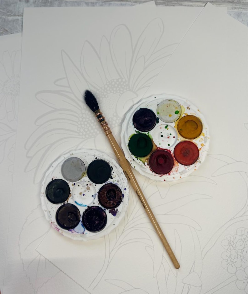 Watercolour Video Tutorial & Printable Outline, Learn to Paint Guided ...