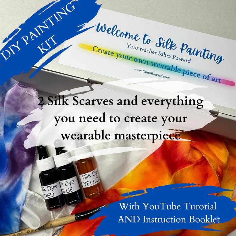 Silk Painting DIY Kit, Paint A Scarf, Silk Painting, Silk Scarf Paint ...